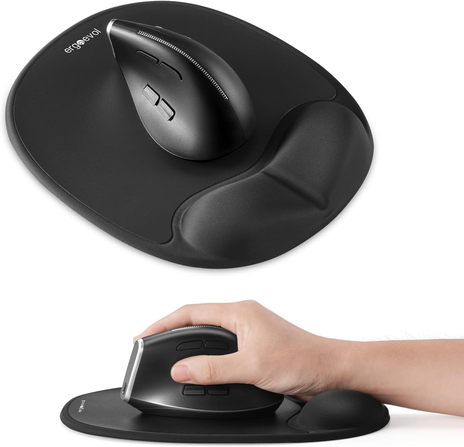 Ergonomic Mouse Pad with Skin-Friendly Lycra Memory Foam Wrist Rest ...