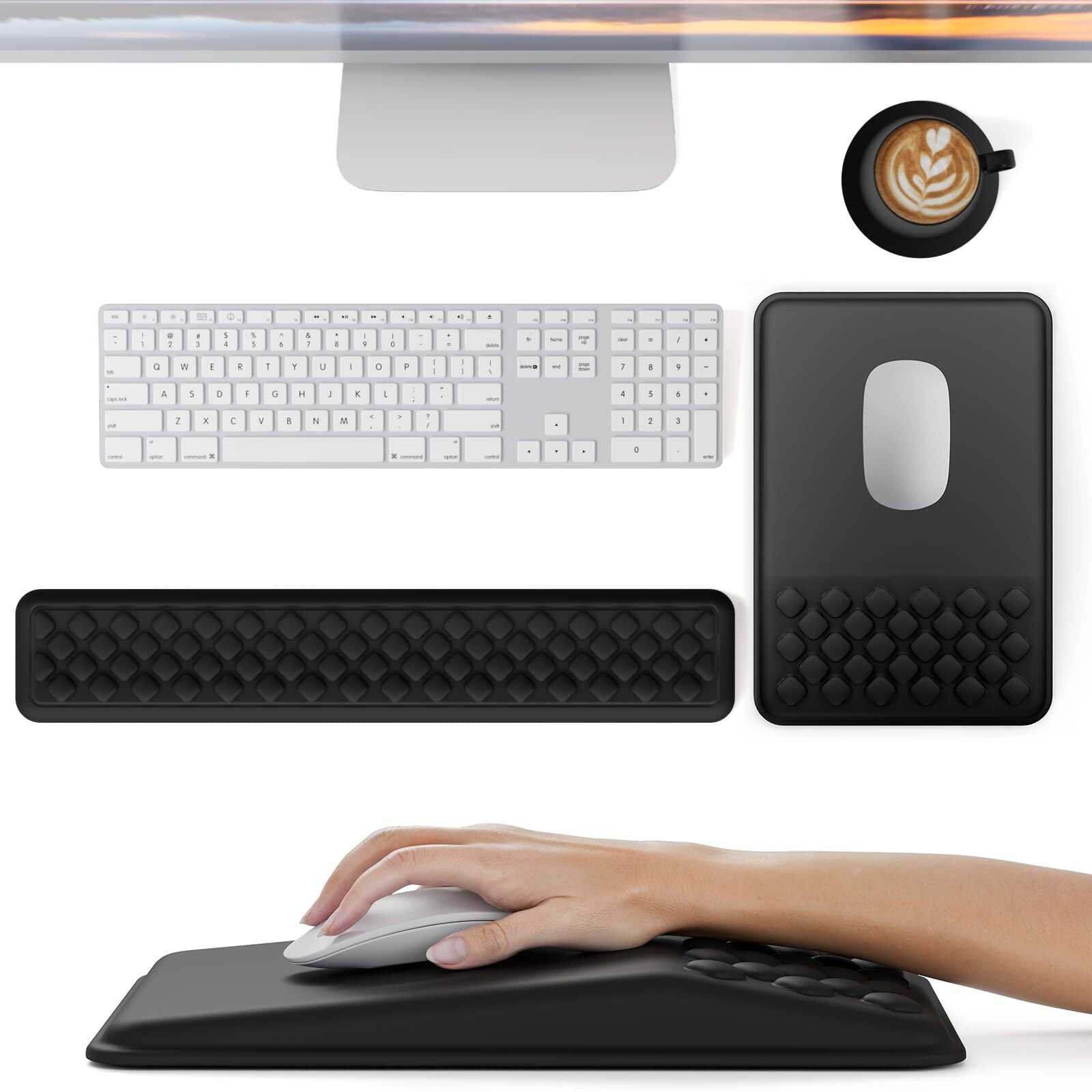 Ergonomic Mouse Pad with Wrist Rest, Mousepad Keyboard Wrist Rest with ...