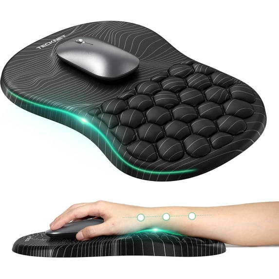 Ergonomic Mouse Pad with Wrist Rest, Soft Mousepad Massage Design ...