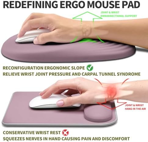 Ergonomic Mouse Pad Wrist Support, Terraced Slope Carpal Tunnel Wrist ...