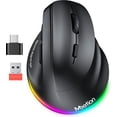 Ergonomic Wireless Vertical RGB Backlit Rechargeable Mice for Bluetooth ...