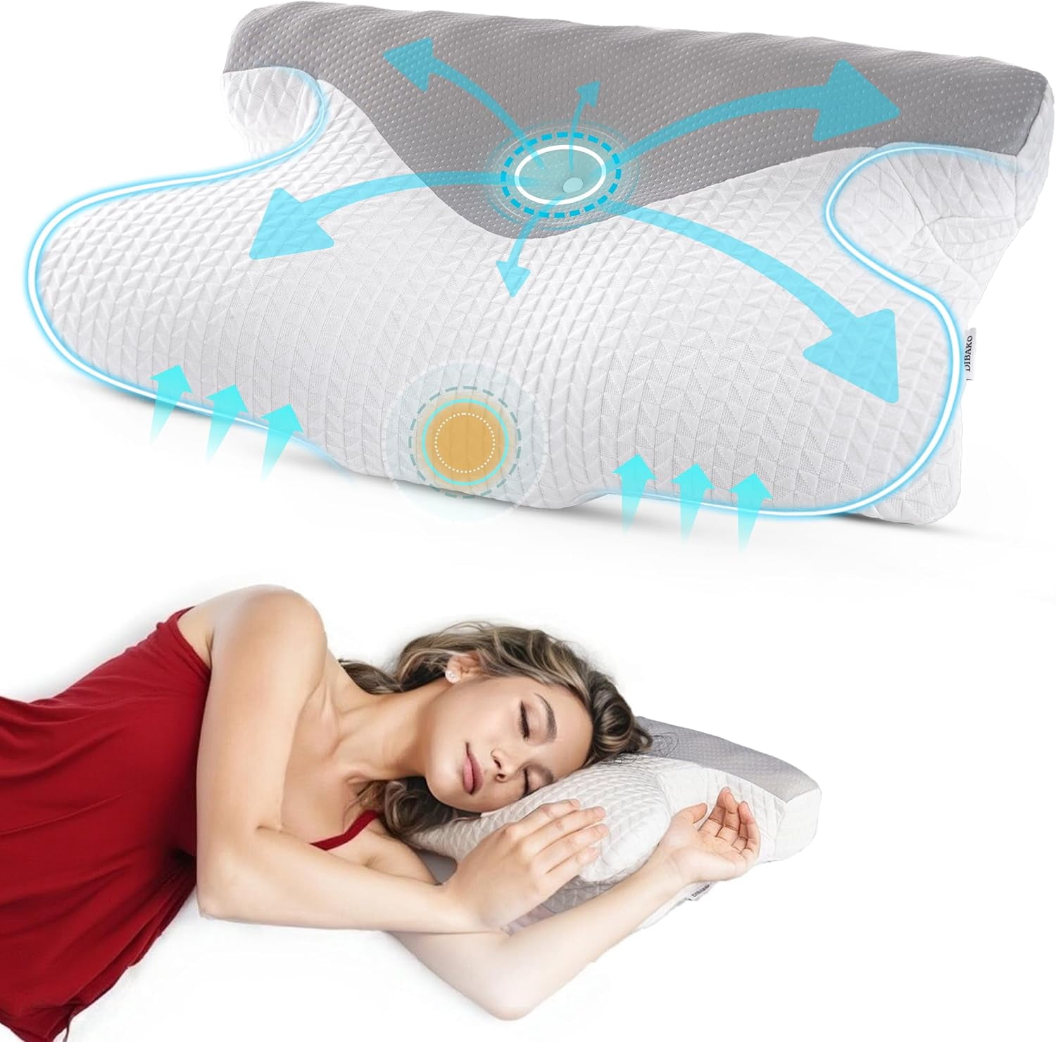 Ergonomic Neck Pillow for Cervical Pain Relief - Side Sleeper Pillow ...