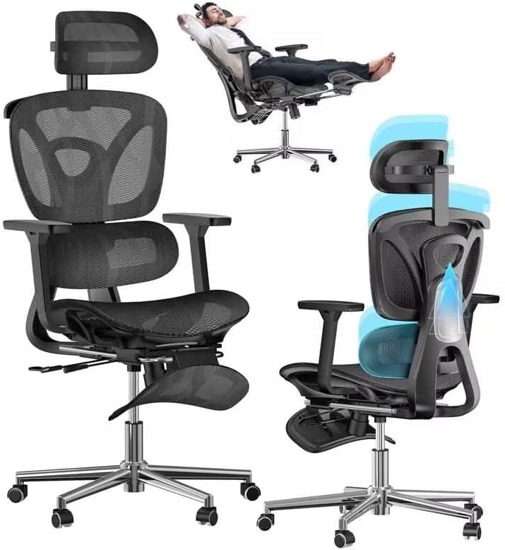 Ergonomic Office Chair with 3D Adjustable Headrest & 4D Arms - 350lbs ...