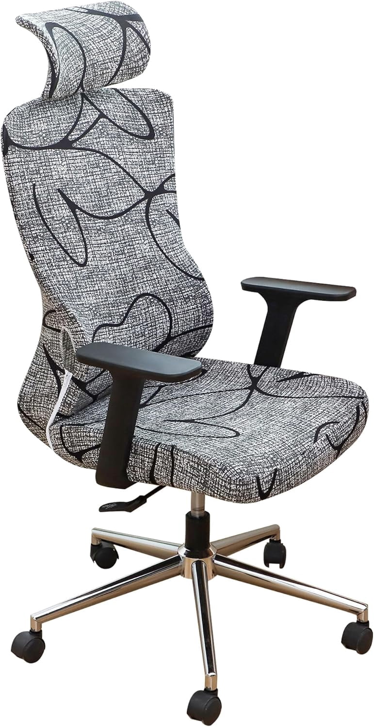 Ergonomic Office Chair Covers Set with Headrest Cover Printed 2 Pieces ...
