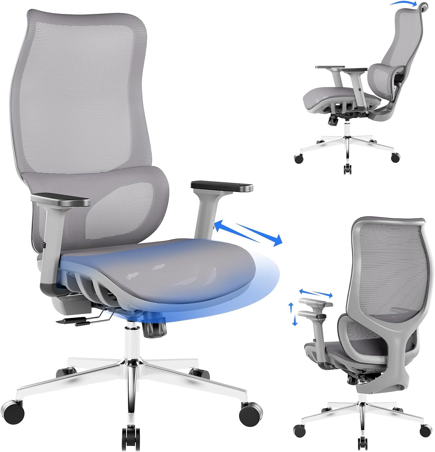 Ergonomic Office Chair, Desk Chair with Adjustable Seat, Breathable ...