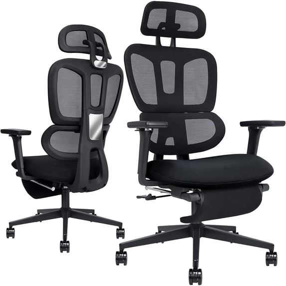 Ergonomic Office Chair with Footrest, High-back Computer Chair with ...