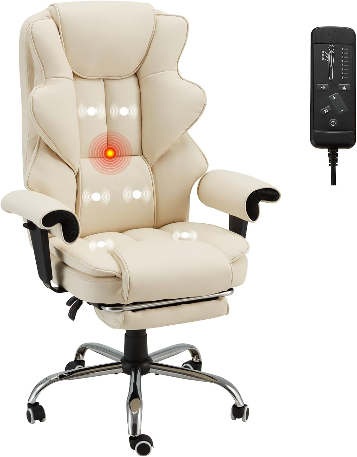 Ergonomic Office Chair with Heated and 6-Point Massage Function, 90-155 ...