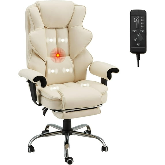 Ergonomic Office Chair with Heated and 6-Point Massage Function, 90-155 ...