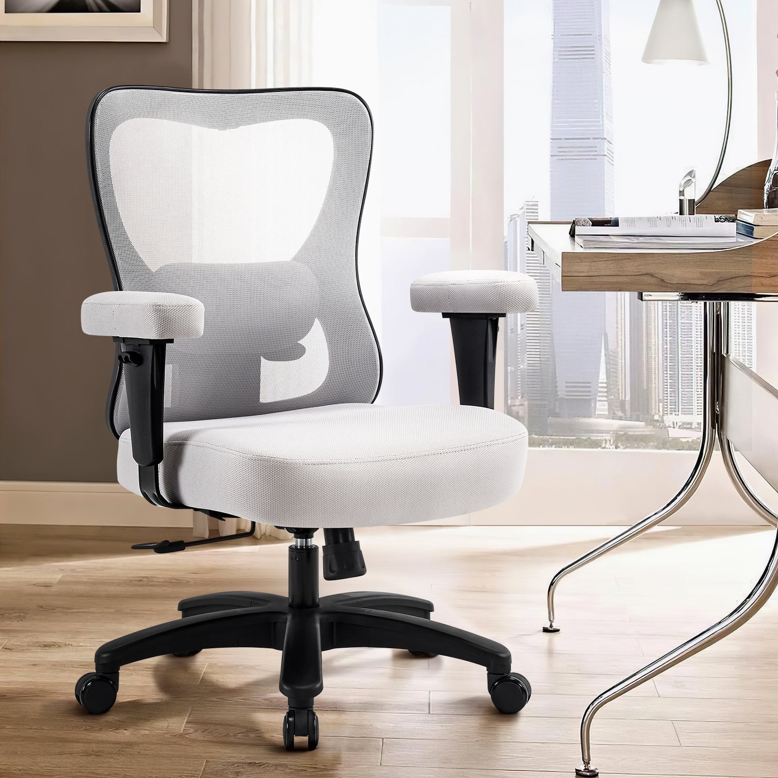 Ergonomic Office Chair, Mesh Desk Chair with Wide Thick Seat Cushion ...