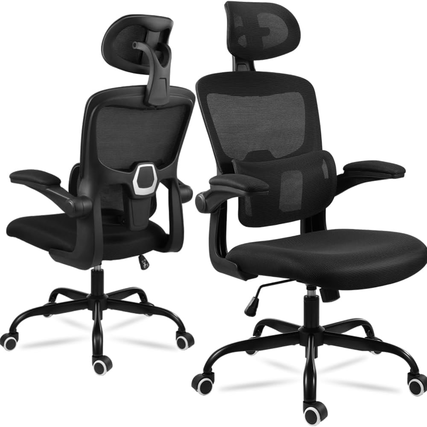 Ergonomic Office Chair Mesh Desk Chair Lumbar and Back Support Computer ...