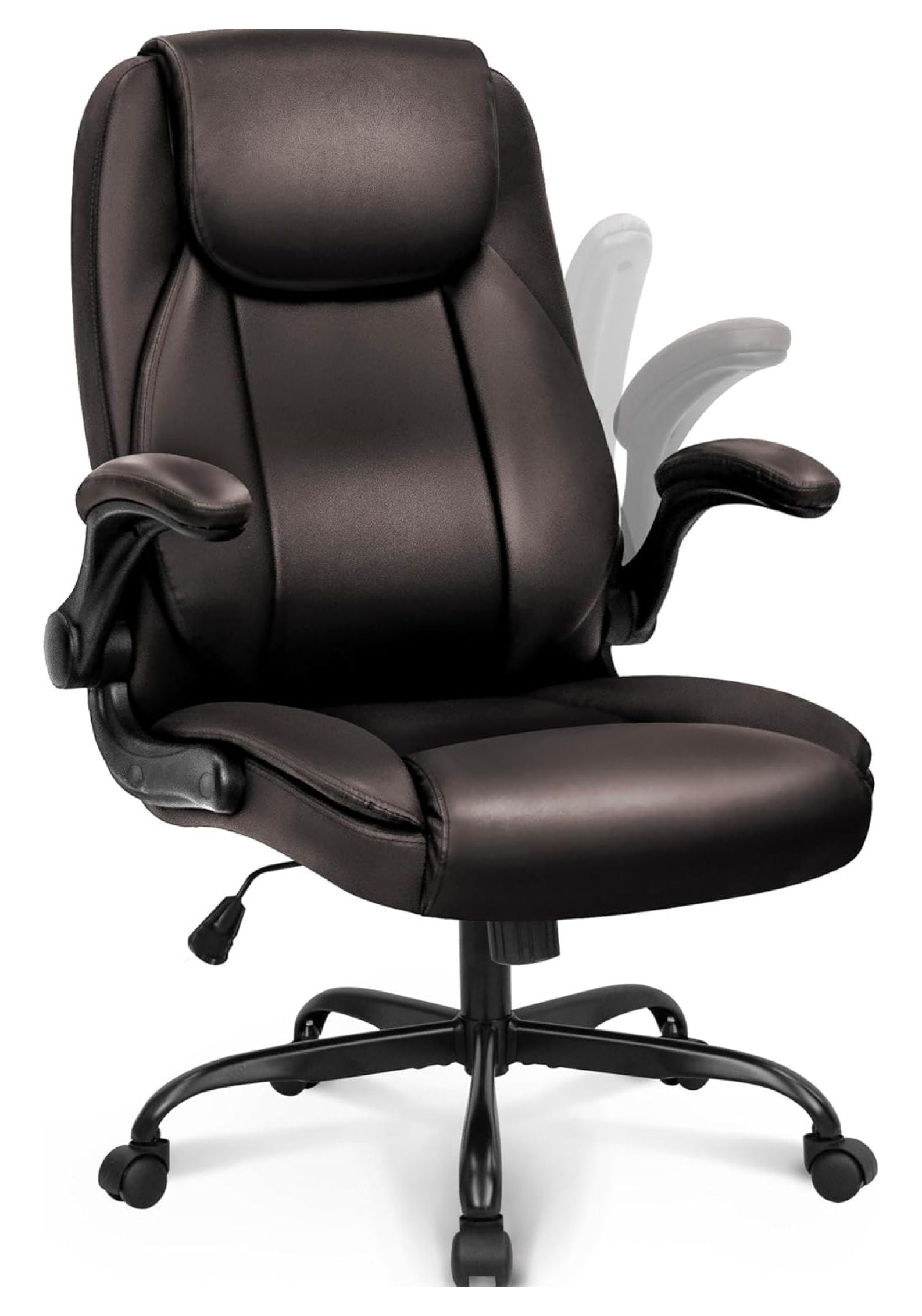 Ergonomic Office Chair PU Leather Executive Chair Padded Up Armrest ...