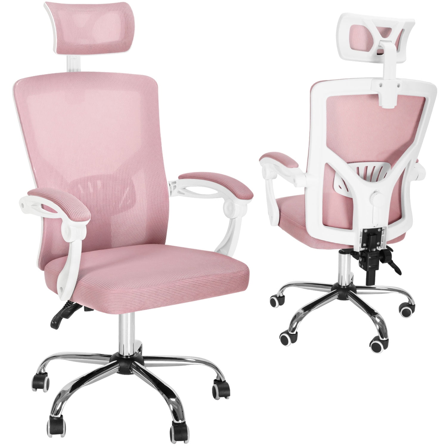 Seenda Ergonomic Office Chair with Headrest, High Back Mesh, Lumbar ...