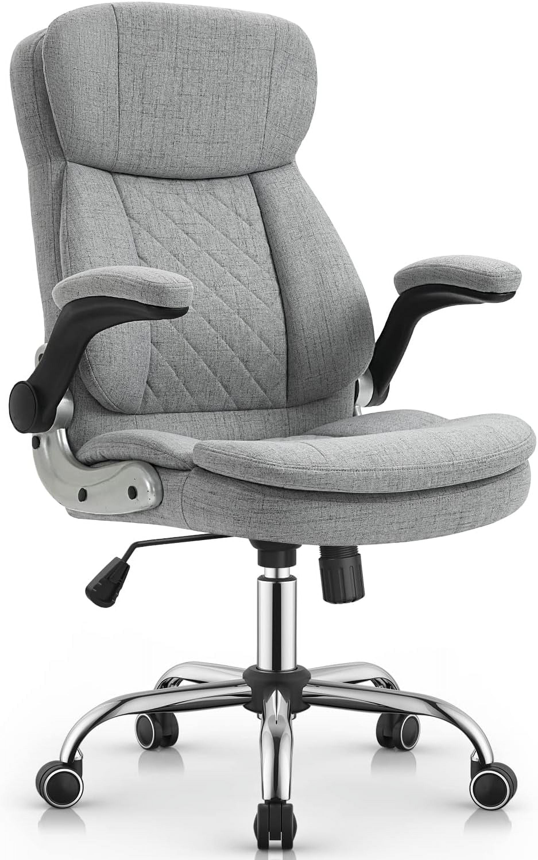 Ergonomic Office Chair with Wheels and Flip-up Arms Comfortable Black ...