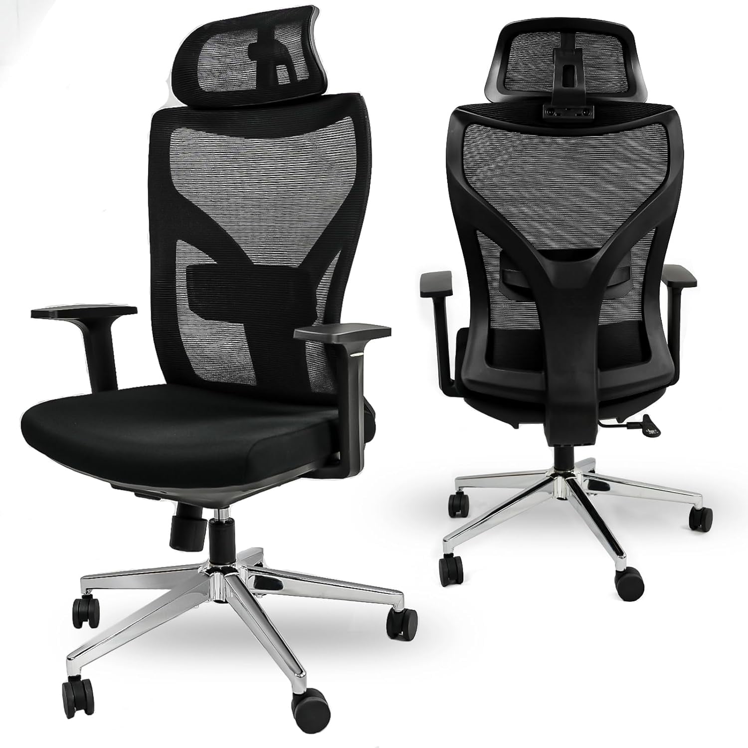 Ergonomic Office Chair for Big and Tall, Adjustable Headrest, 3D Armrest, Lumbar Support, PU ...