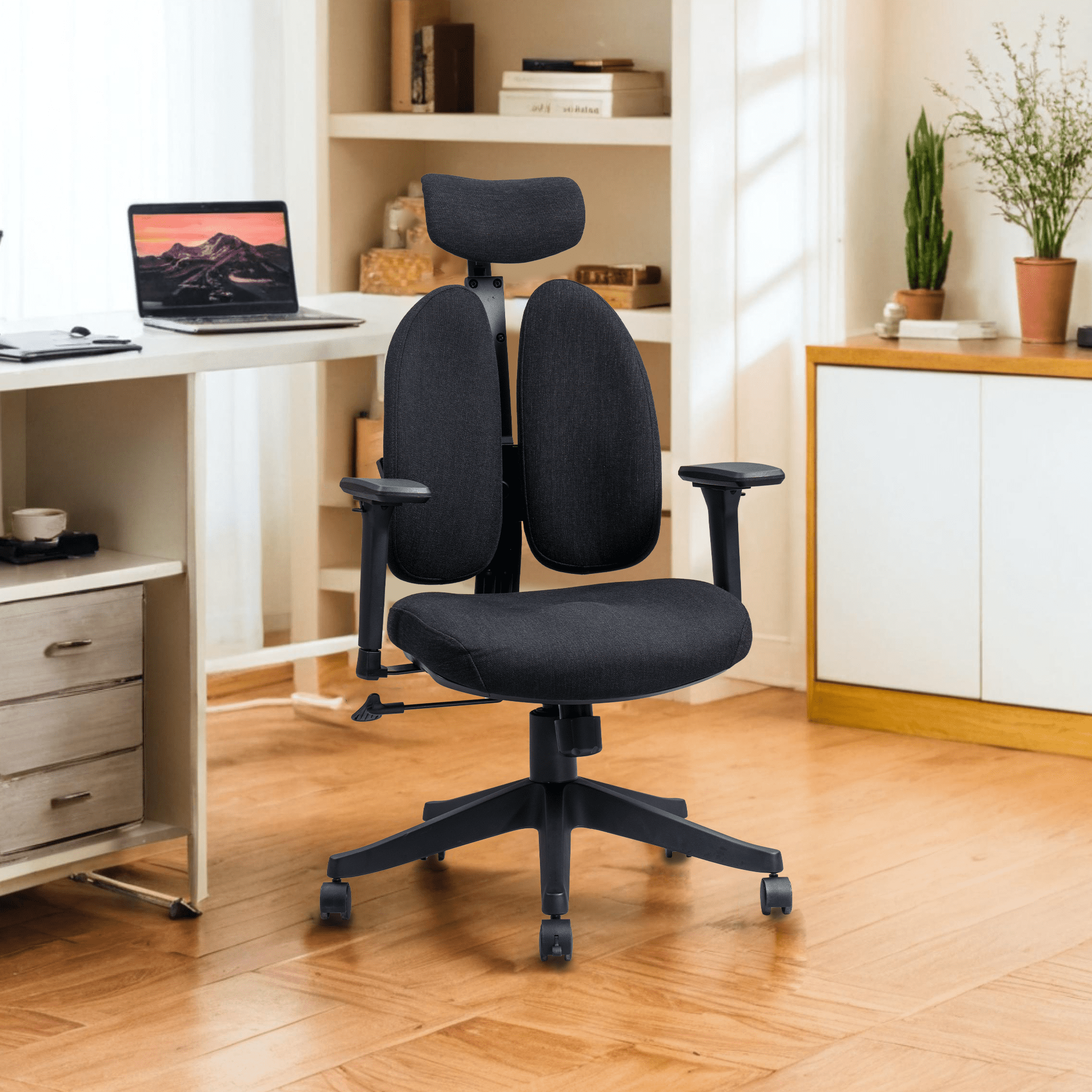 Flexispot Ergonomic Office Chair Black with Dual Back Support, Dynamic ...