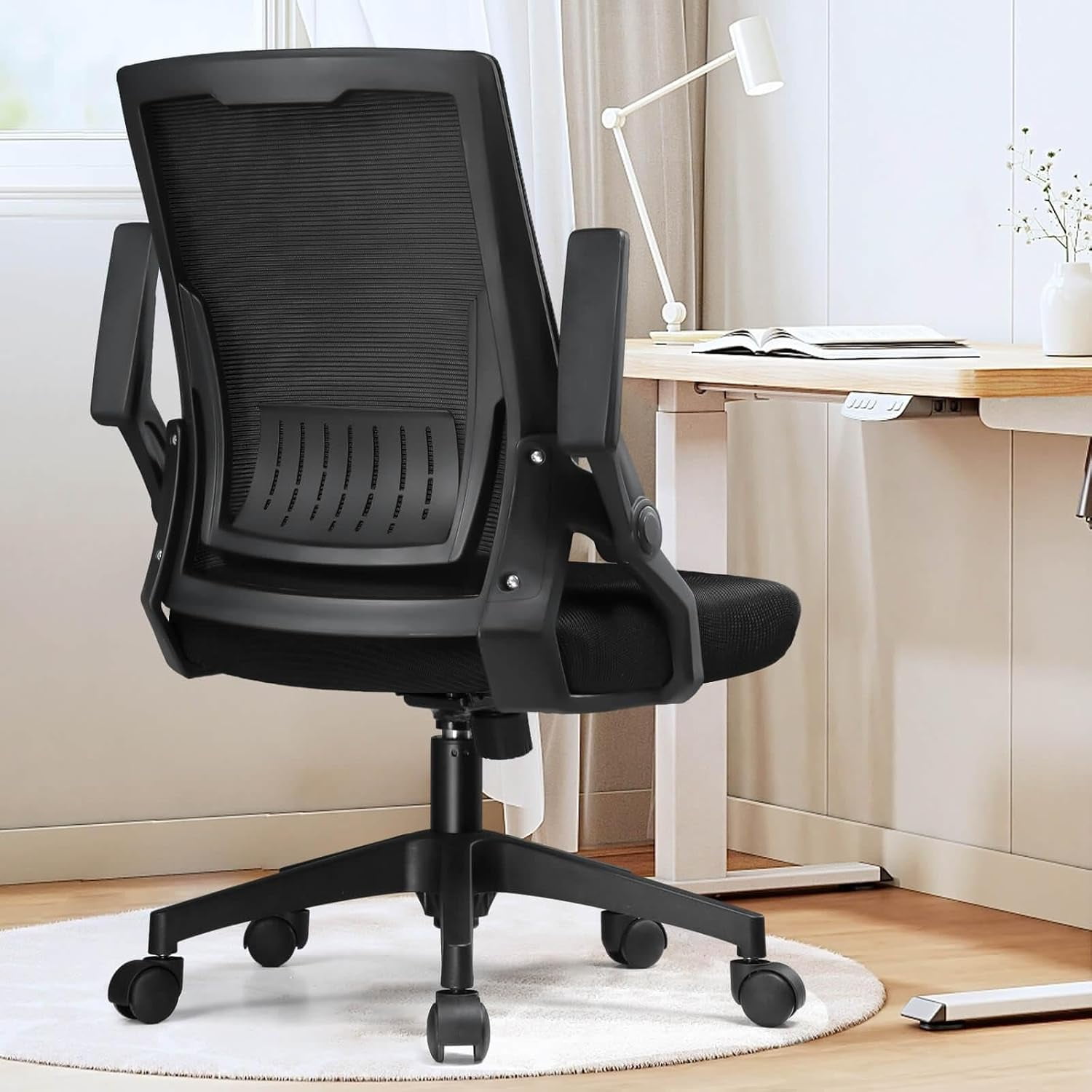 Ergonomic Office Chair with Flip-up Armrests Executive Computer Chair ...