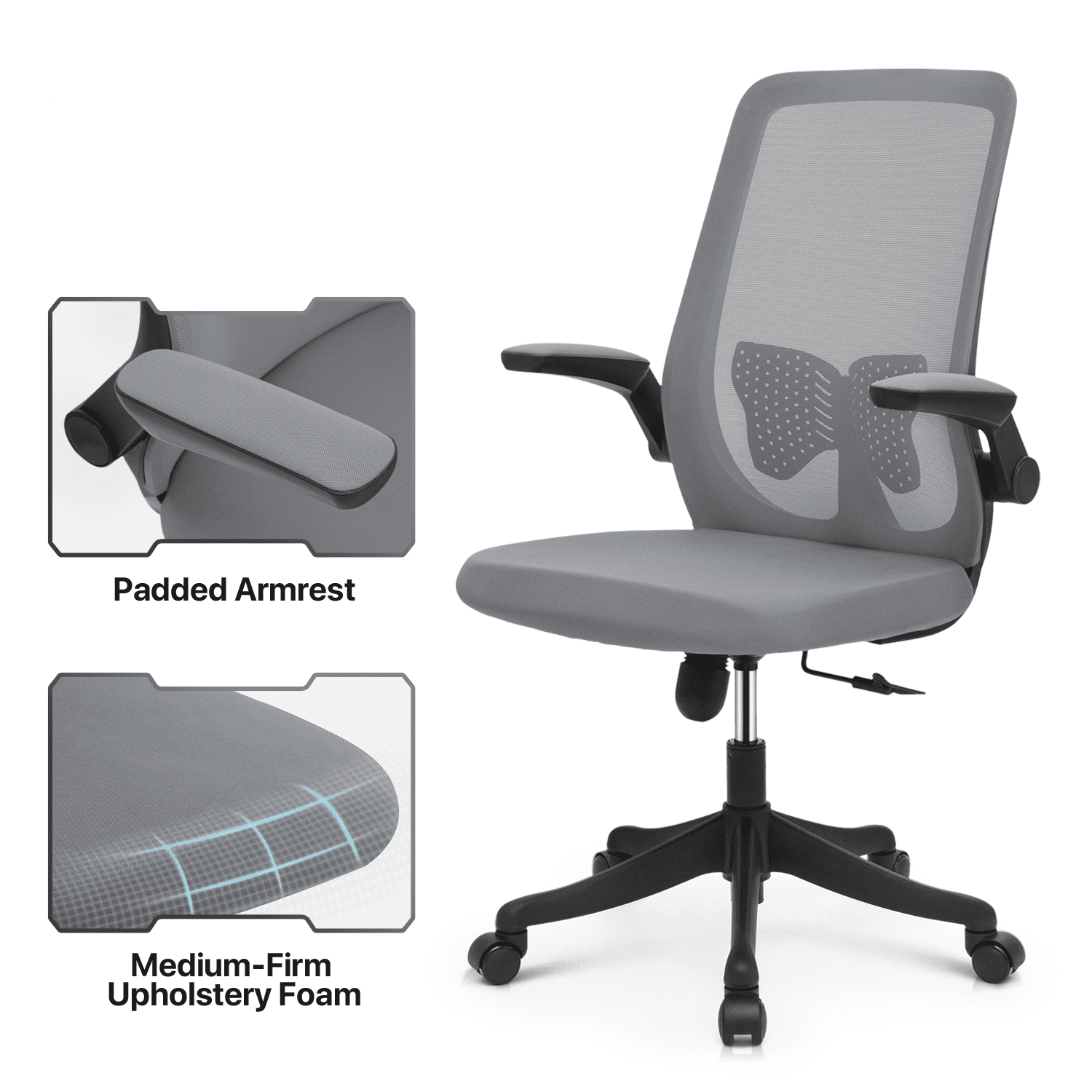 Ergonomic Office Desk Chair, Office Chair with Flip Up Arms ...