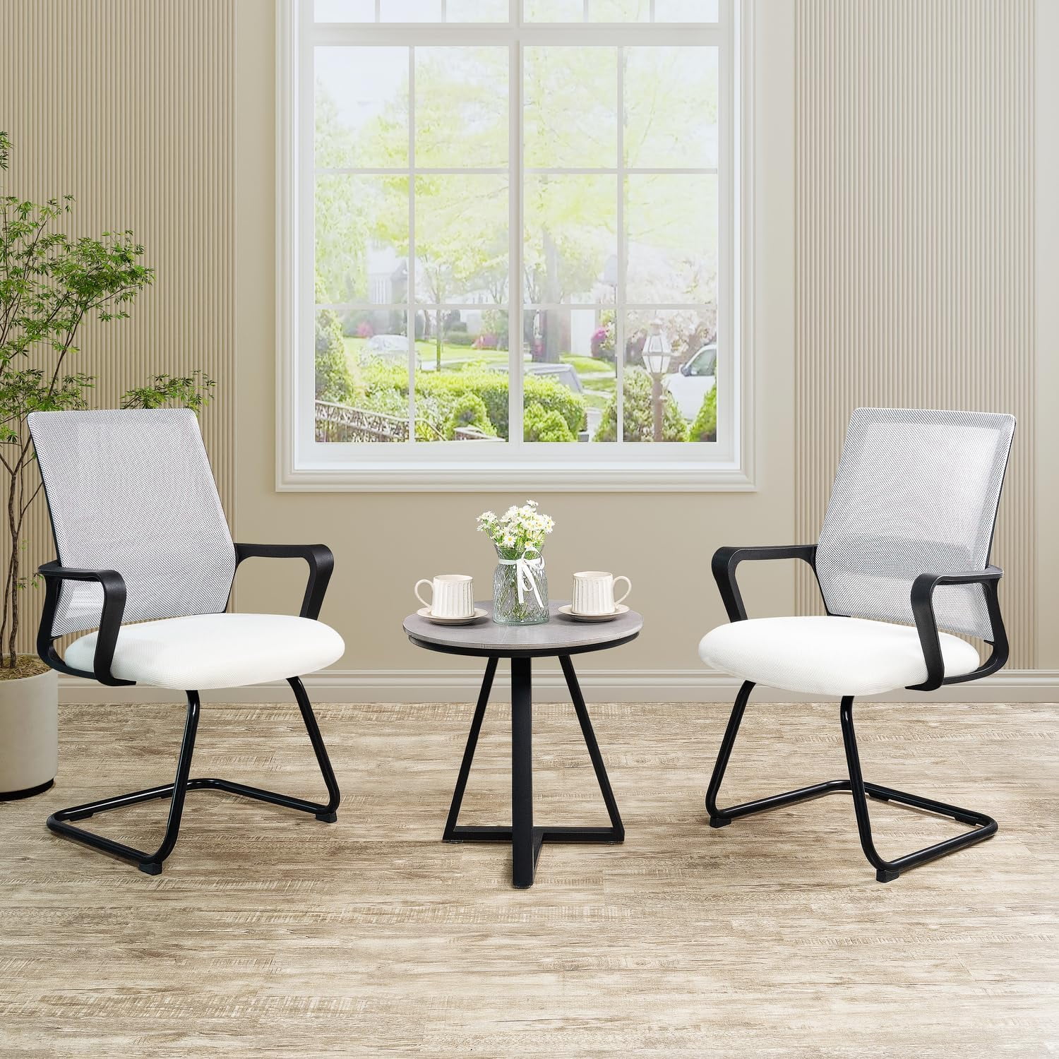 Ergonomic Office Guest Chairs with Mesh Back, Sled Base Reception ...