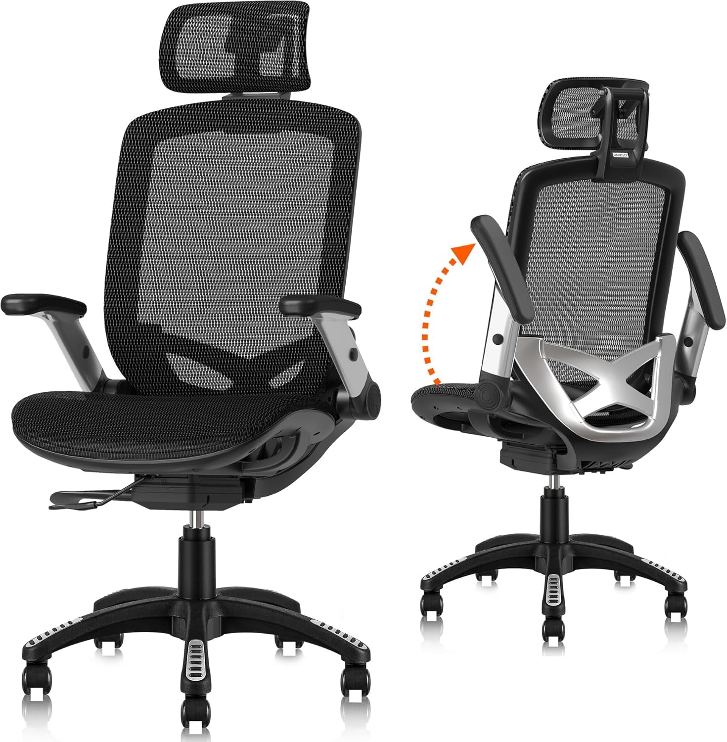 Ergonomic Office Mesh Chair, High-Back Desk Chair with Sliding Seat ...