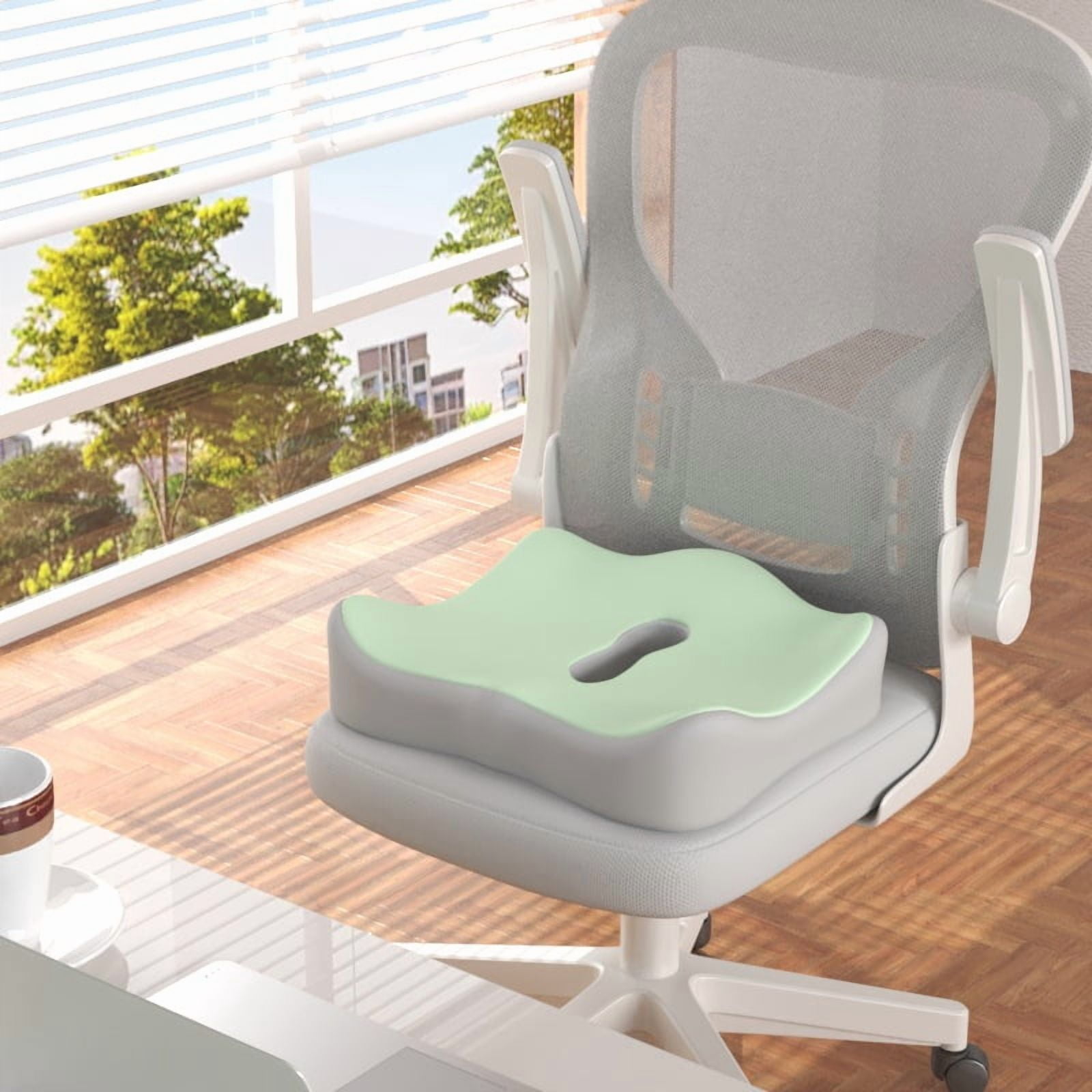 【Ergonomic Office Seat Cushion】3-Zone Memory Foam Lumbar Support Pillow ...