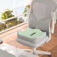 【Ergonomic Office Seat Cushion】3-Zone Memory Foam Lumbar Support Pillow ...