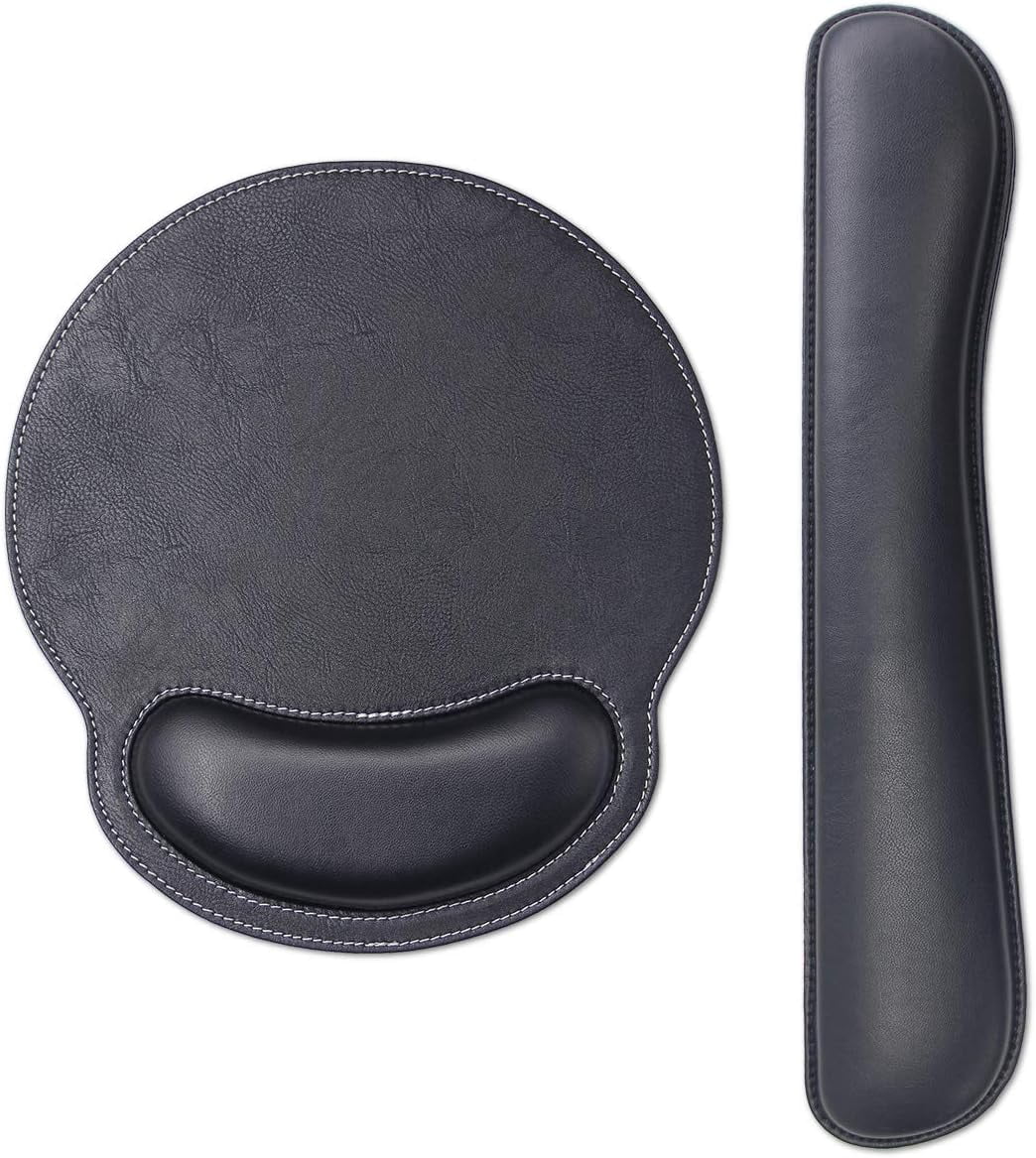 Ergonomic PU Leather Keyboard Wrist Rest and Mouse Pad with Wrist ...