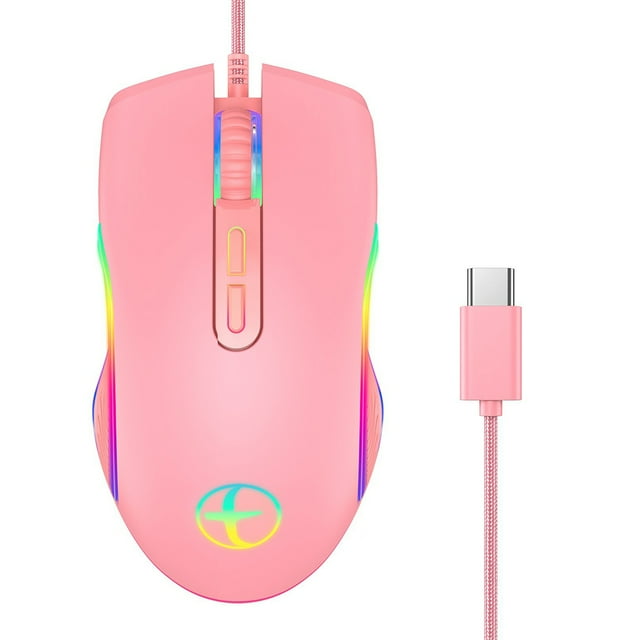 Ergonomic Pink Computer Mouse Professional and Practical Fingerprint ...