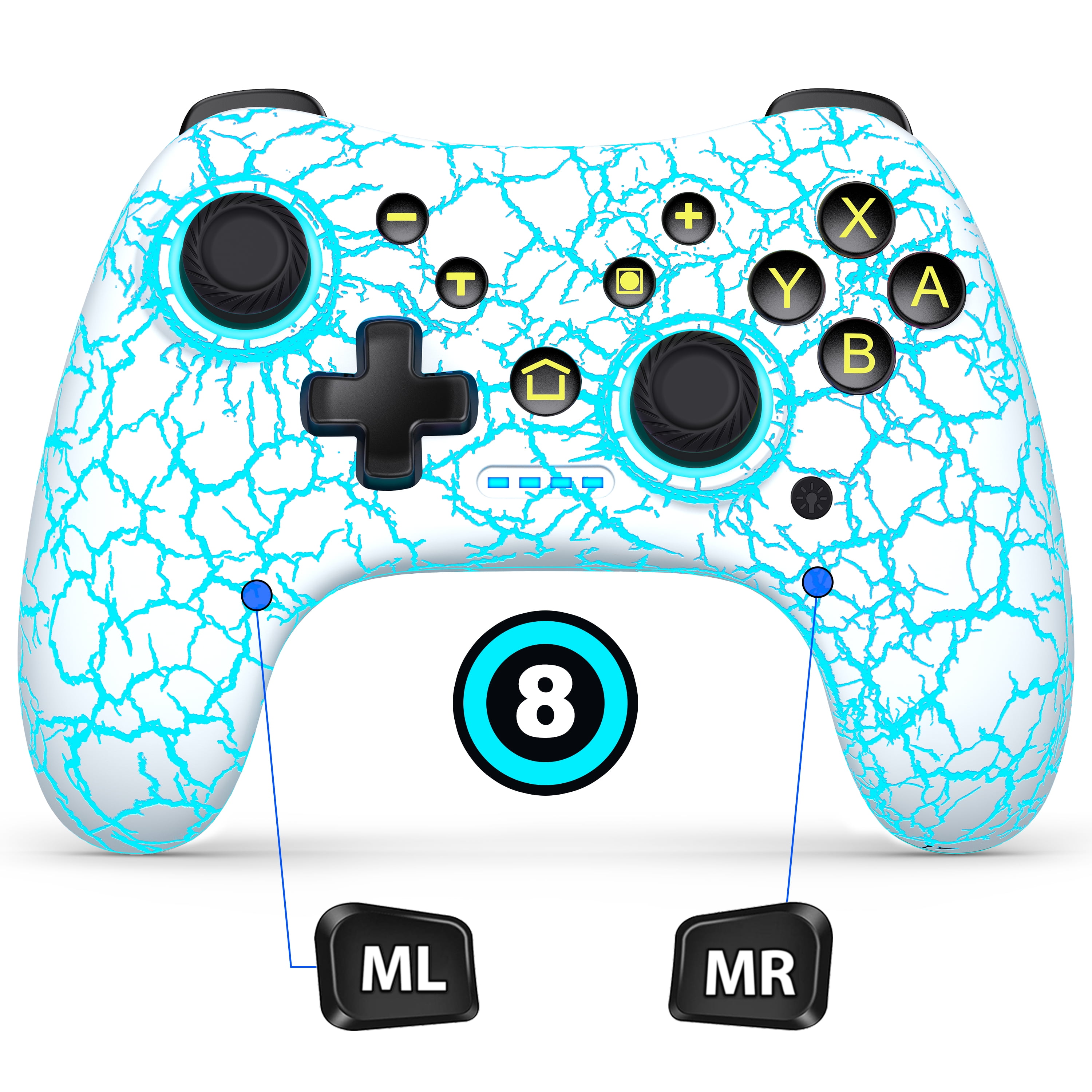 Switch Controller with LED Lights & Turbo Buttons for Nintendo Switch ...