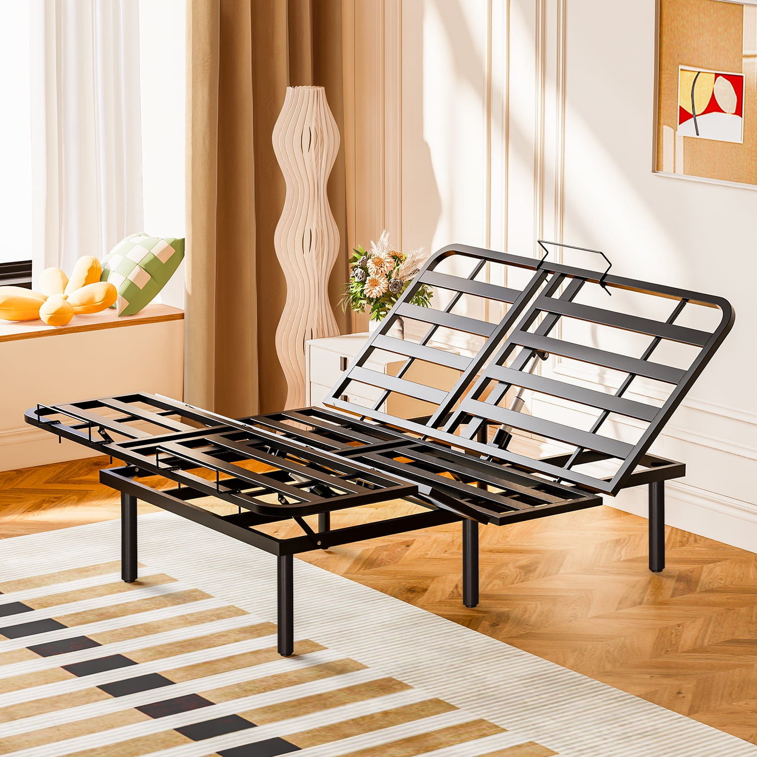 Ergonomic Queen Size Adjustable Bed Frame with Wireless Remote Control ...