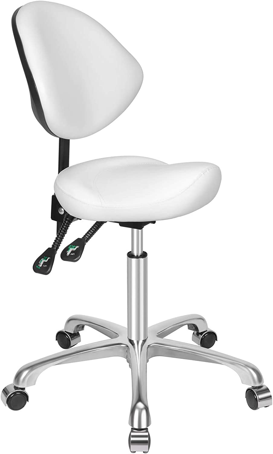 Ergonomic Rolling Swivel Saddle Stool with Wheels - Hydraulic Lifting ...