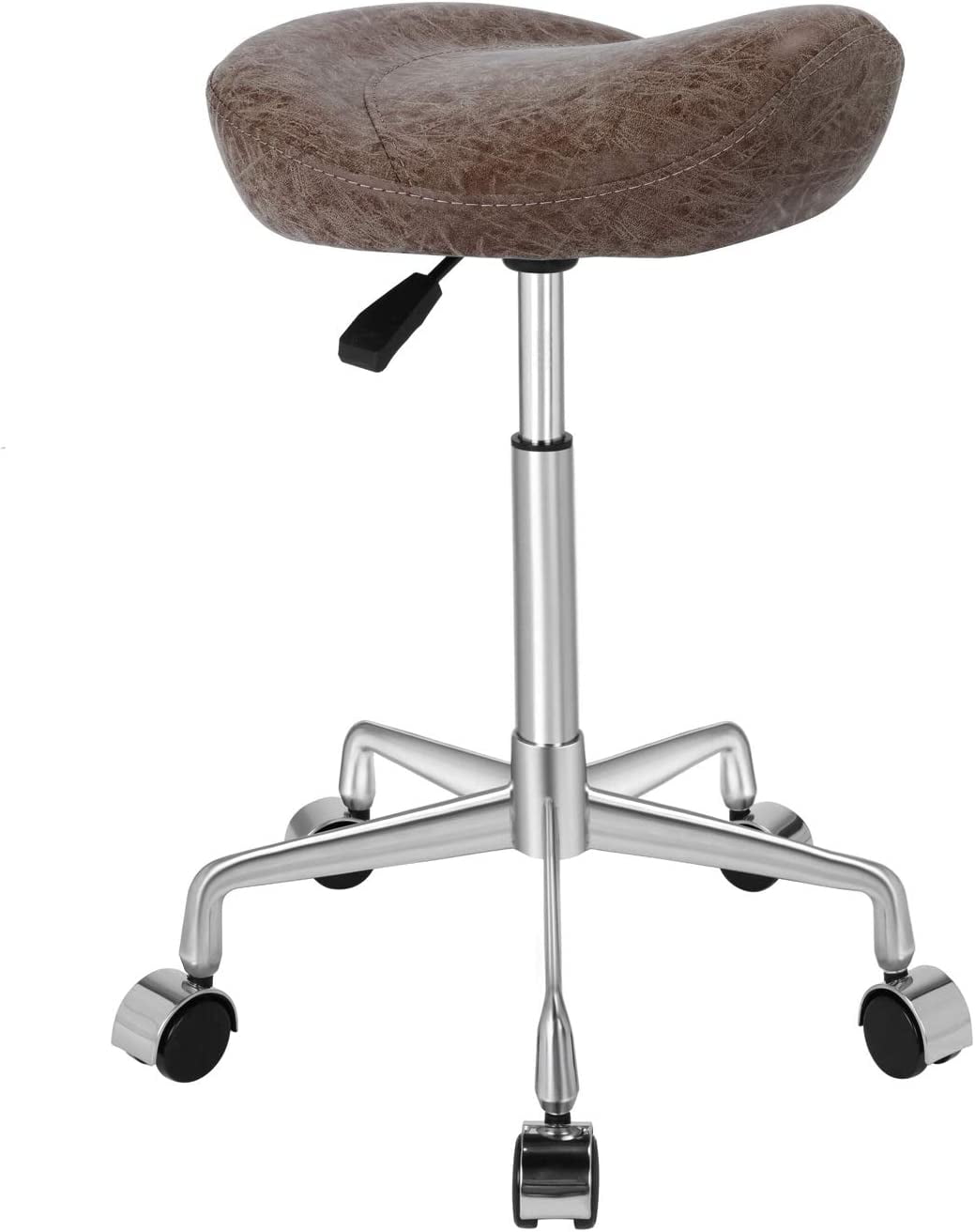 Ergonomic Rolling Swivel Saddle Stool with Wheels,Hydraulic Pneumatic ...