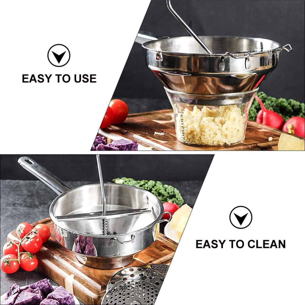 Ergonomic Rotary Food Mill Stainless Steel with Handle Bowl Blender ...