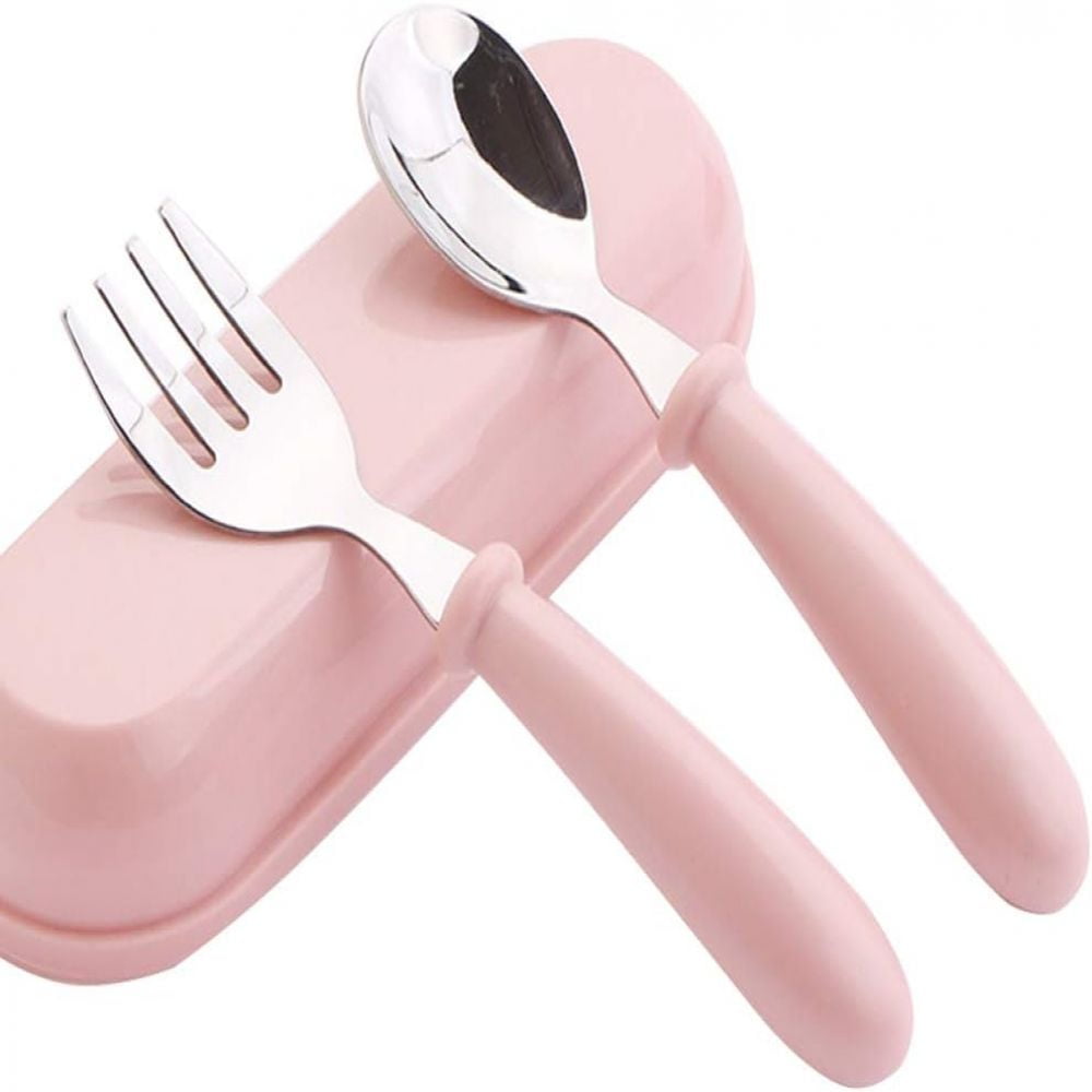Ergonomic Shape Reusable Flatware Set For Toddlers Learning To Eat ...