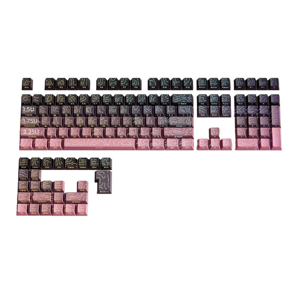 Ergonomic Side Printed Keyboards Keycaps PBT Heat Sublimated Contouring ...