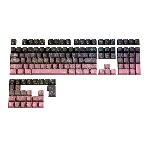 Ergonomic Side Printed Keyboards Keycaps PBT Heat Sublimated Contouring ...