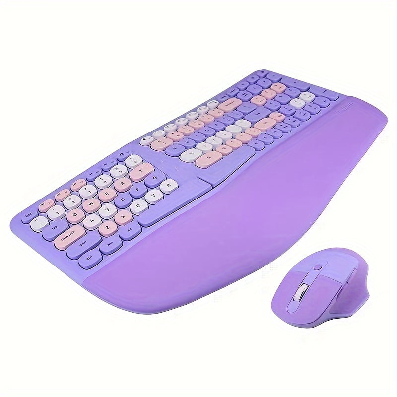 Ergonomic Skinny Hand Rest Wireless Keyboard Mouse Set For Desktop ...