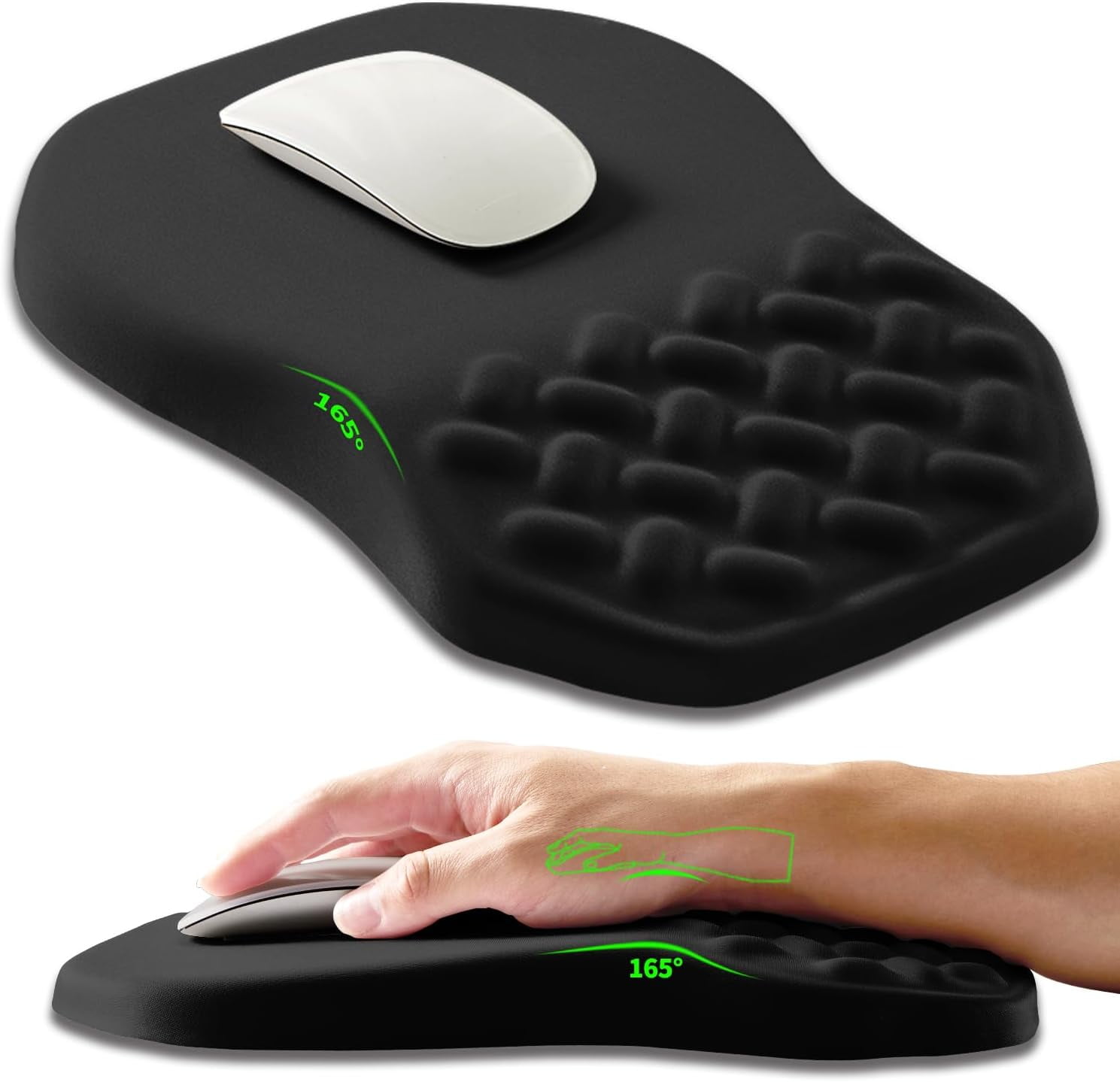 Ergonomic Slope Mouse Pad Wrist Support, Wrist Rest Mousepad for Carpal ...