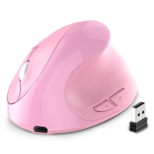 Ergonomic Small Vertical Mouse, Rechargeable 6-Button Wireless Mouse ...