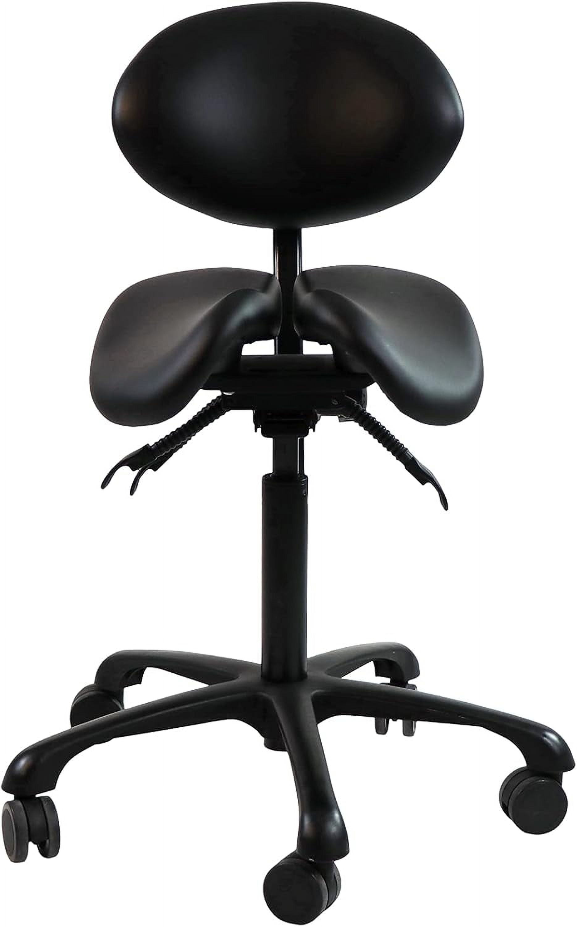 Ergonomic Split Seat Backrest Stool with Two Tilting Option in Black ...