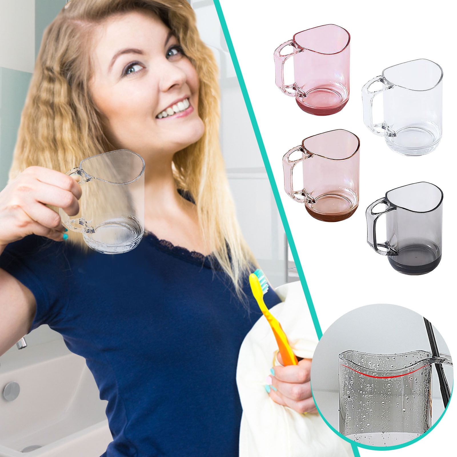 Ergonomic Stainless Steel Mouthwash Cup with Anti-Slip Handle ...