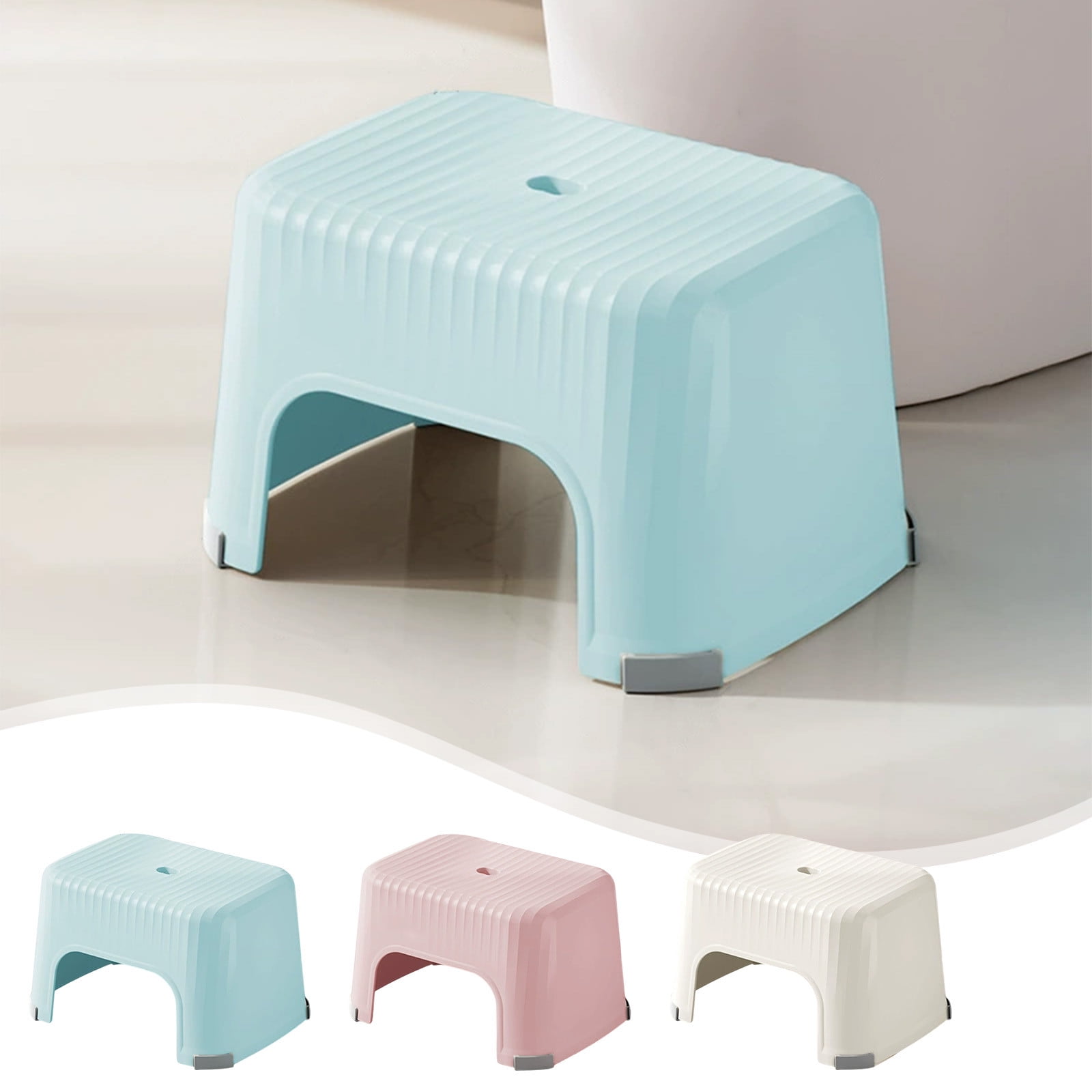 Ergonomic Step Stool for Bathroom and Home Use - Stackable Lightweight ...