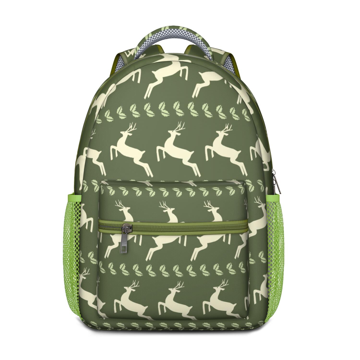 Ergonomic Student Backpack with Geometric Buck & Woodland Print ...