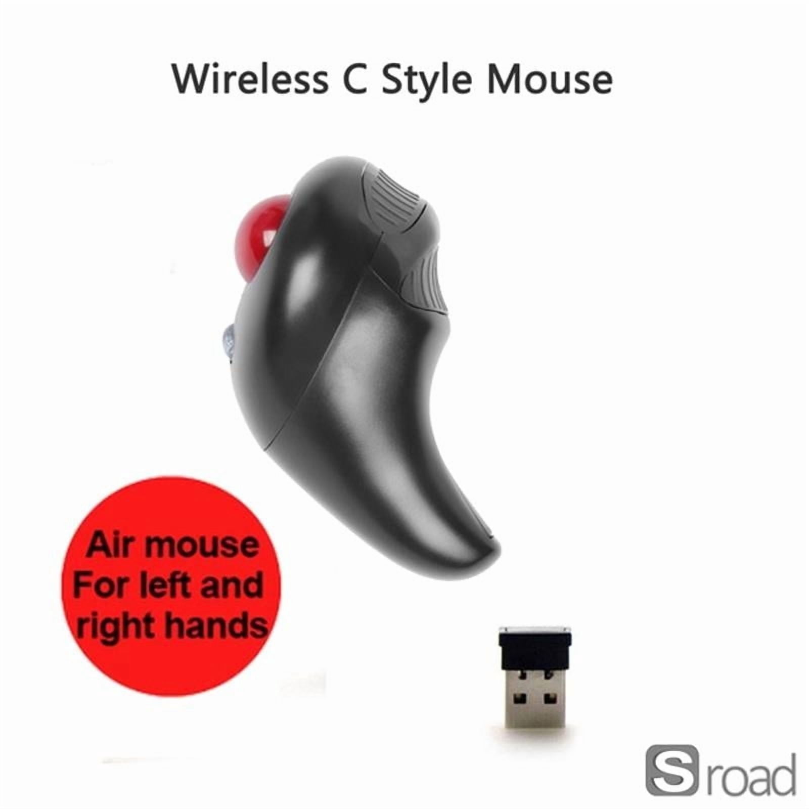 Ergonomic Thumb Trackball Mouse, 2.4G Wireless & Wired Options, 1600DPI ...