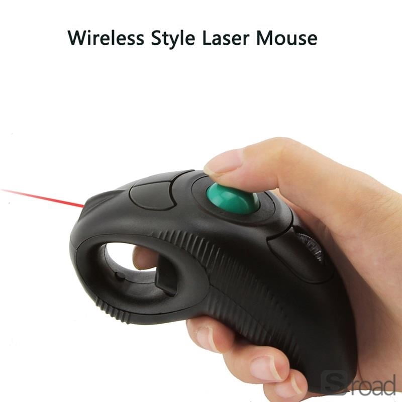 Ergonomic Thumb Trackball Mouse, 2.4G Wireless & Wired Options, 1600DPI ...
