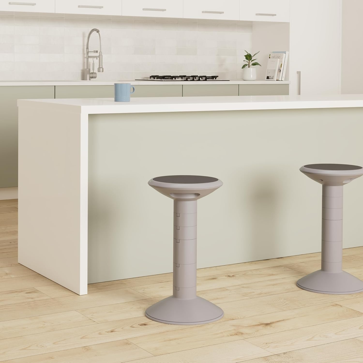 Ergonomic Tilt Stool with Adjustable Height, Gray Office Seating for ...