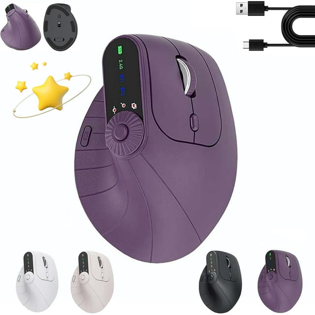 Ergonomic Triple-Connect Wireless Mouse, Vertical Ergonomic Mouse with ...