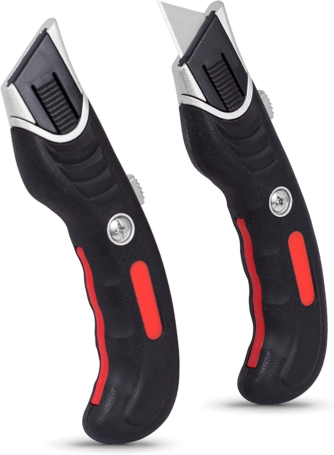 Ergonomic Utility Knife Set | Retractable Box Cutter with Rubber Handle ...