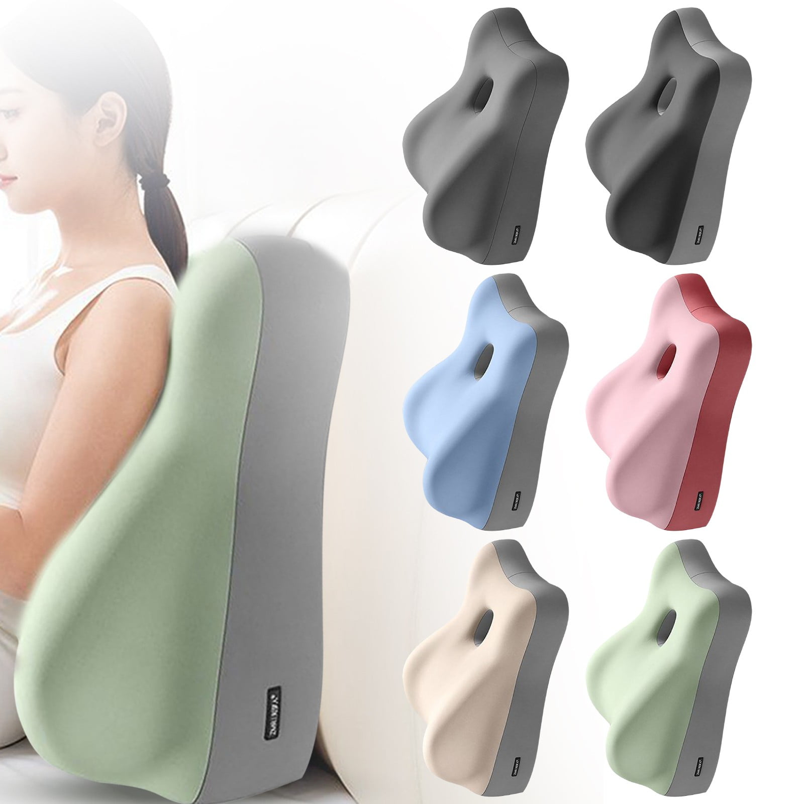 Ergonomic Wedge Pillow for Back Support, Shredded Memory Foam Bed ...