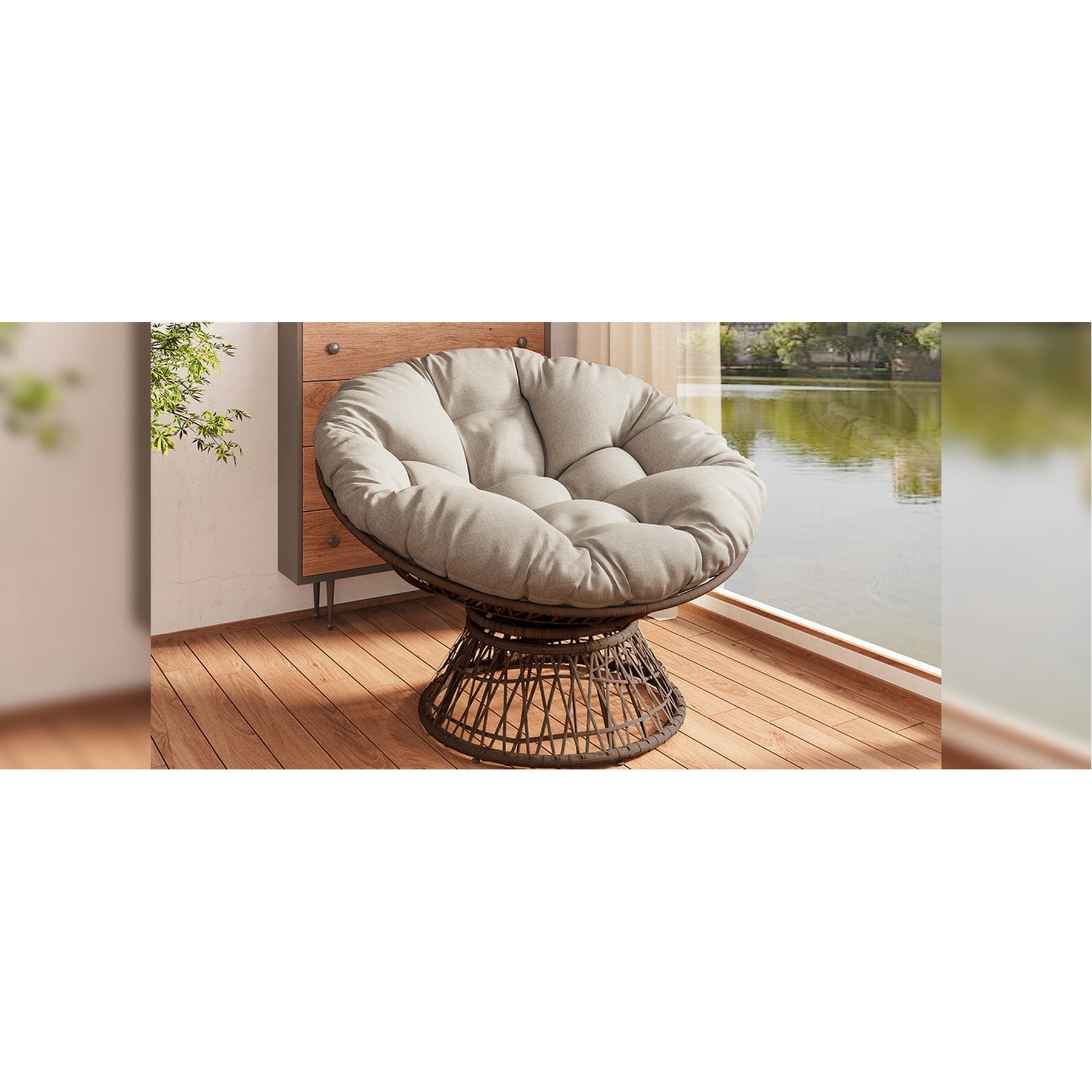 Ergonomic Wicker Papasan Chair+Waterproof Feature"-"Rainy Outdoor ...
