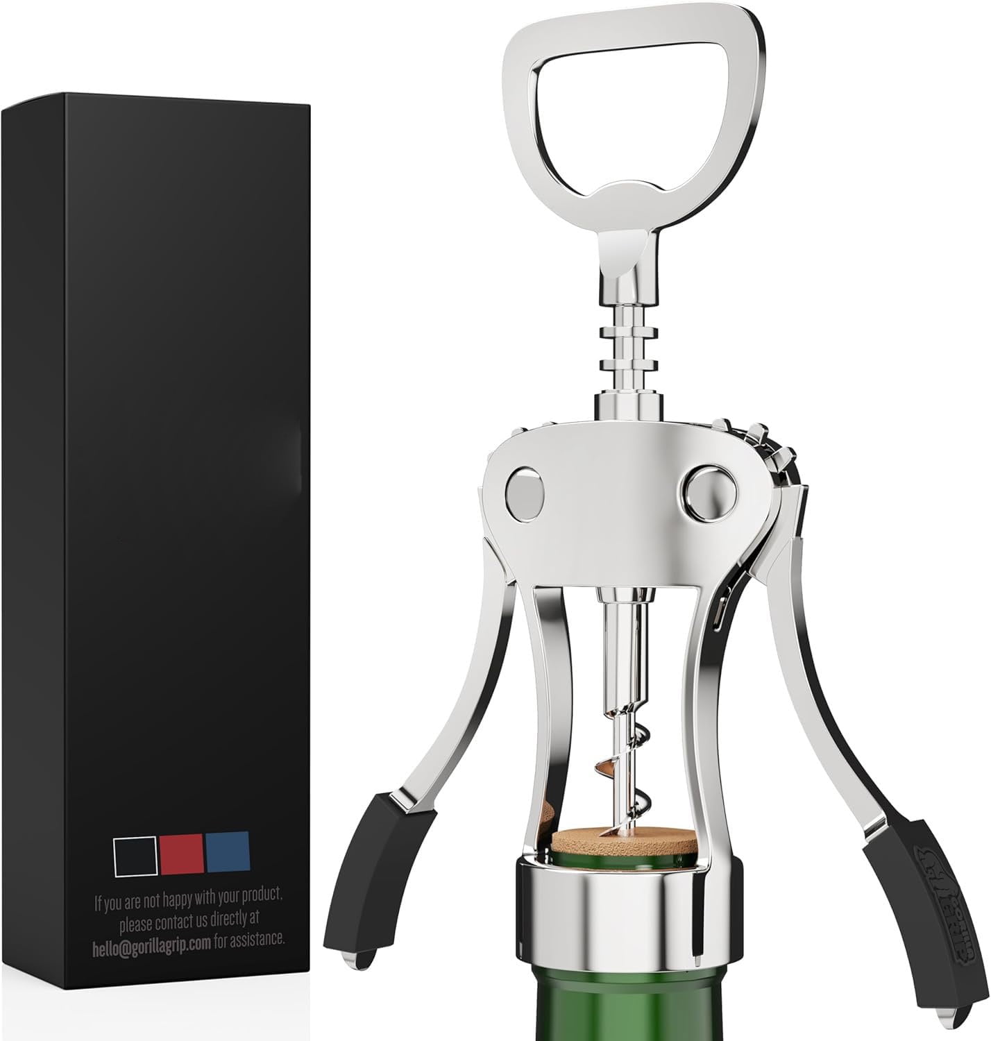 Ergonomic Wing Corkscrew Wine Opener, Heavy Duty Zinc Alloy Cork Screw ...